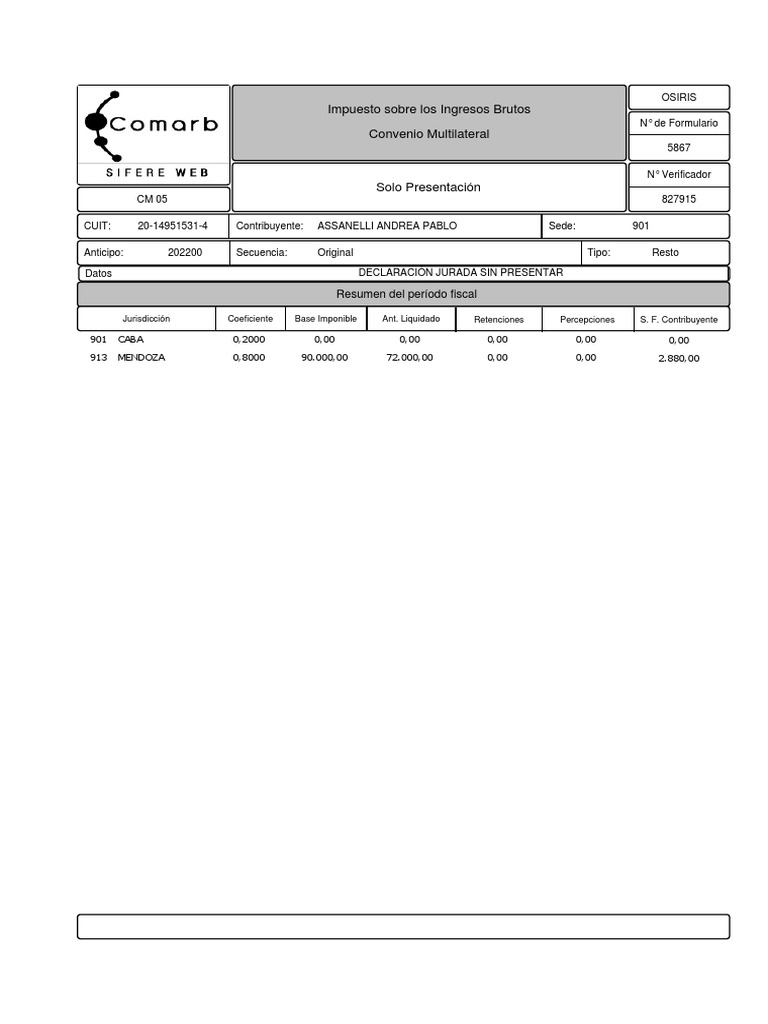 Impuesto Sobre Los Ingresos Brutos Convenio Multilateral: Osiris #De ...