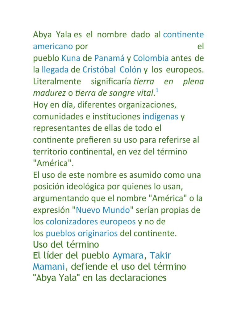 Abya Yala | PDF | Pueblos Indígenas de las Américas