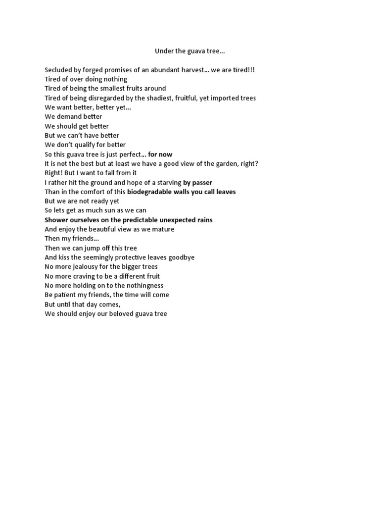 Under The Guava Tree | PDF