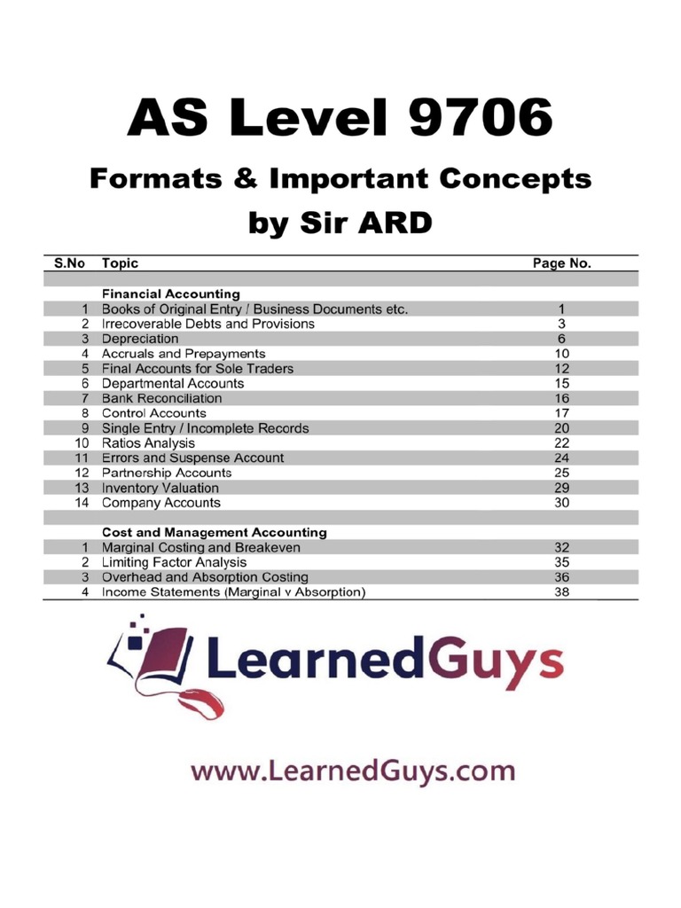 AS Formats Concepts by Sir ARD | PDF