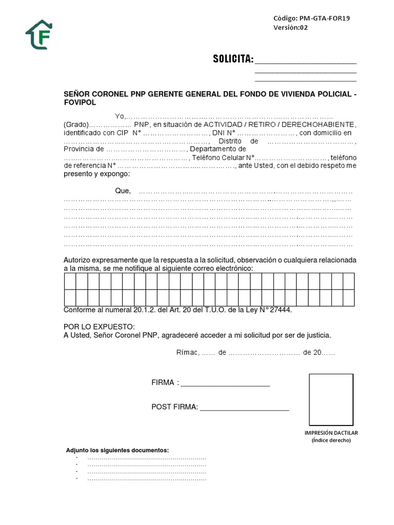 Solicitud Simple | PDF