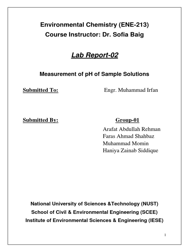 pH Measurement Lab Report | PDF