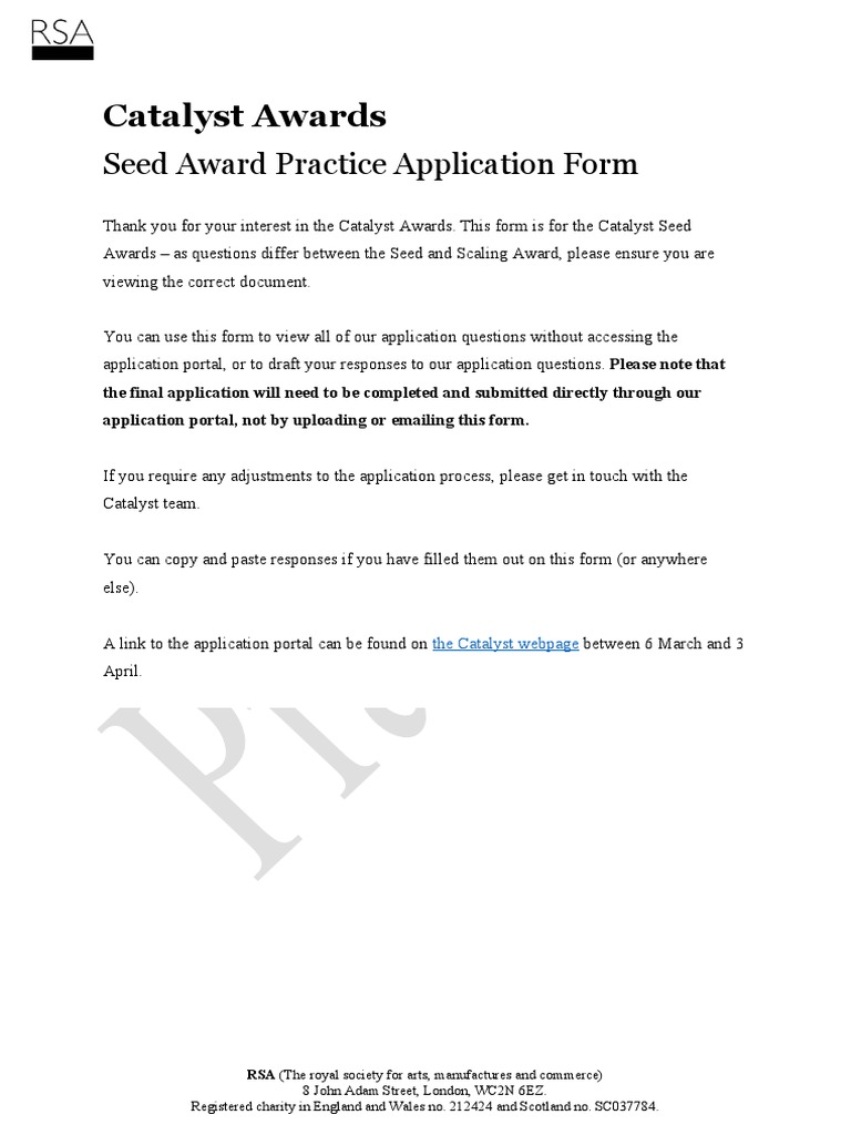 Seed Application Form Word Version 022023 | PDF