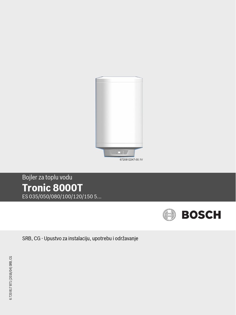 Tronic 8000T: Bojler Za Toplu Vodu | PDF