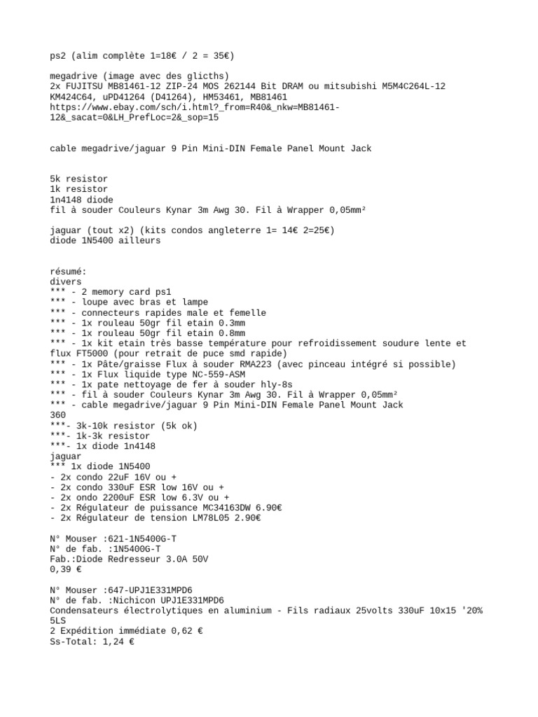 Commande Composantsb | PDF