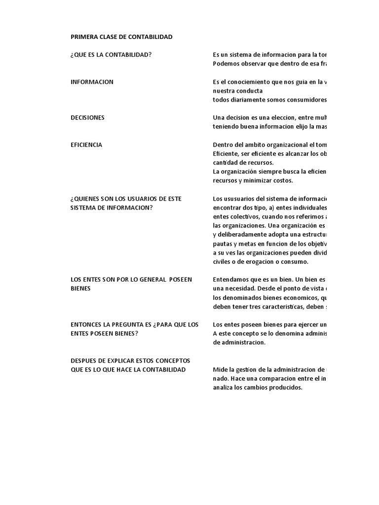 Primera Clase De Contabilidad Pdf Contabilidad Bienes Ley