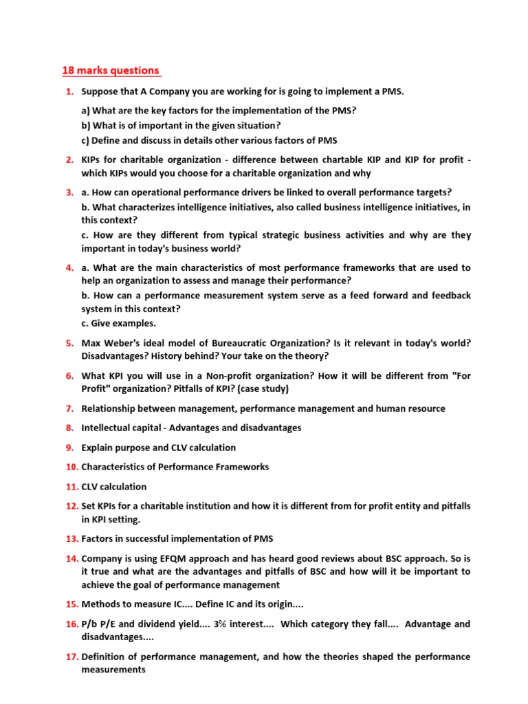 PM Questions | PDF | Performance Indicator | Business