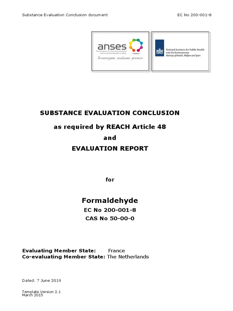 SEV-200-001-8-1 CONCL Report Public 15543 en | PDF | Formaldehyde | Air ...