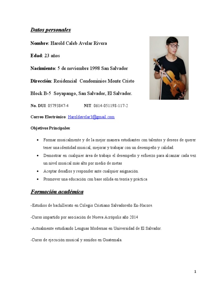 Curriculum Musical | PDF | El Salvador