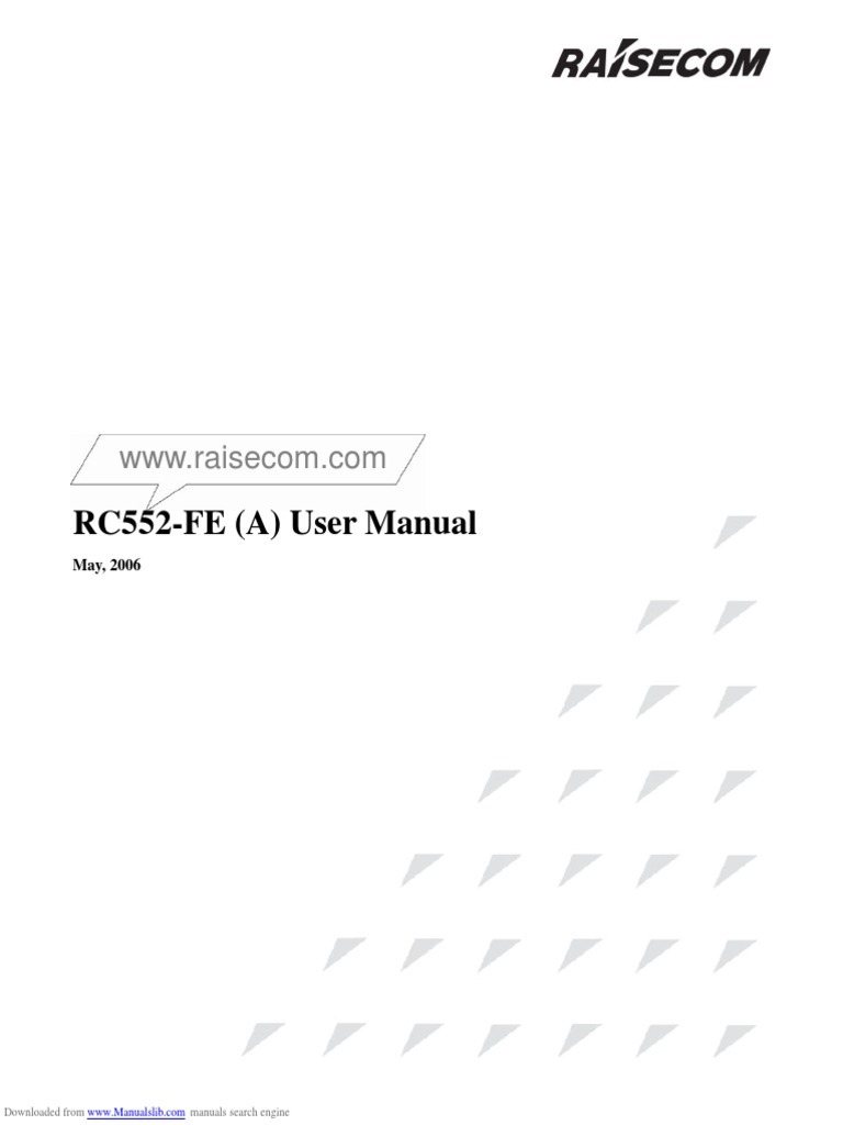 Manual Raisecom Rc552fe | Download Free PDF | Computer Network ...