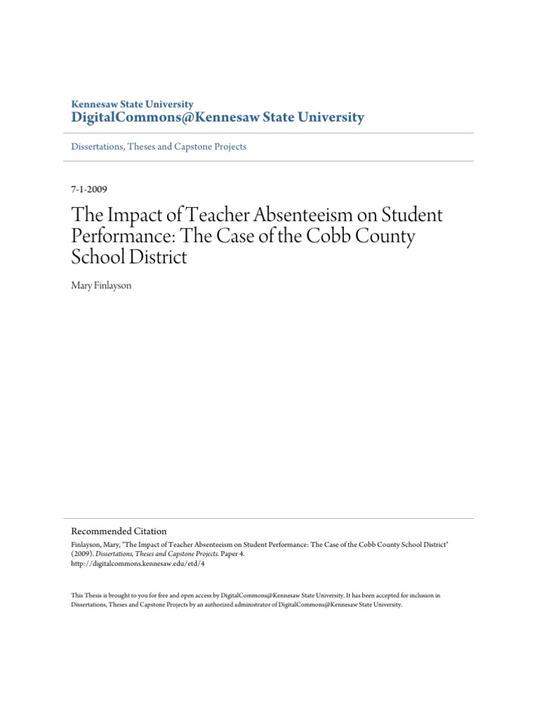 Teacher Absenteeism's Impact on Students | PDF | No Child Left Behind ...