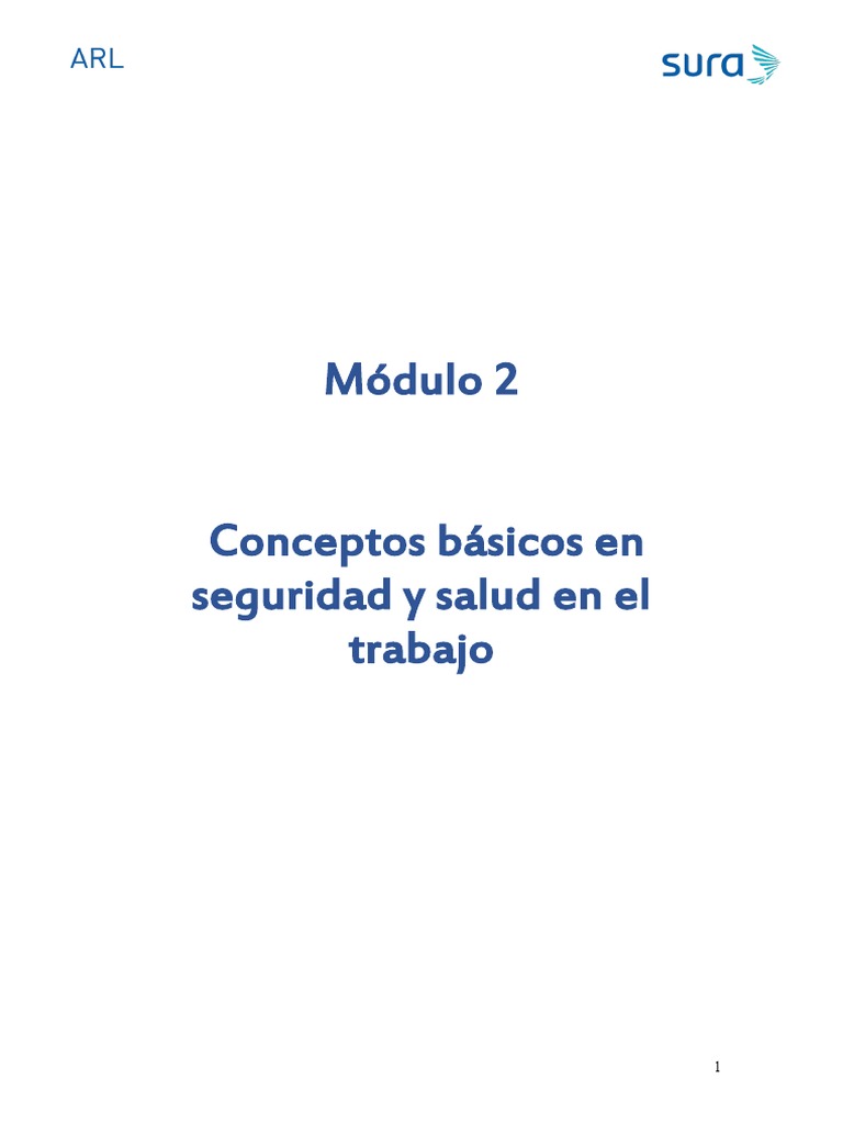 Módulo 2. Conceptos Básico en SST | PDF | Las condiciones de trabajo | La seguridad