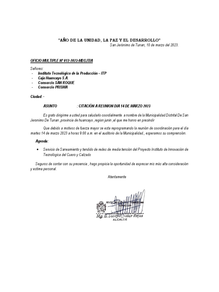 Reunión Reprogramada: 14 Marzo 2023 | PDF