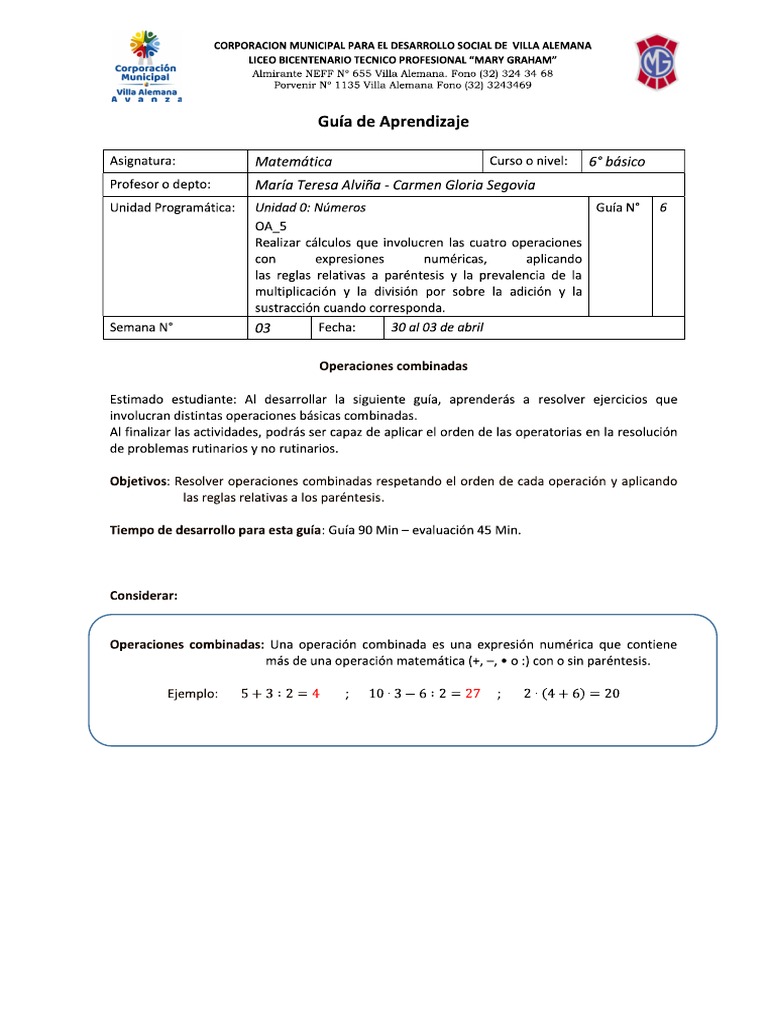 Guia Ejercicios Combinados 2 | PDF
