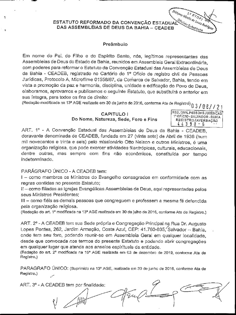 Estatuto Reformado CEADEB17aAGE - SITE | PDF