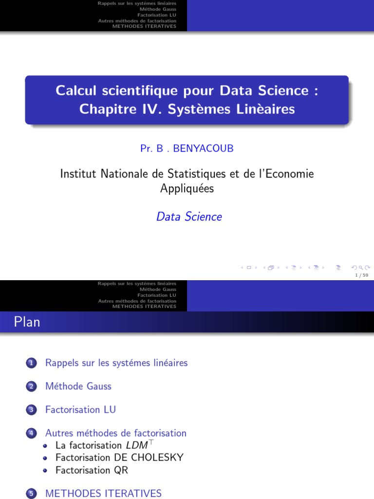 Méthodes de Résolution des Systèmes Linéaires | PDF | Matrice ...