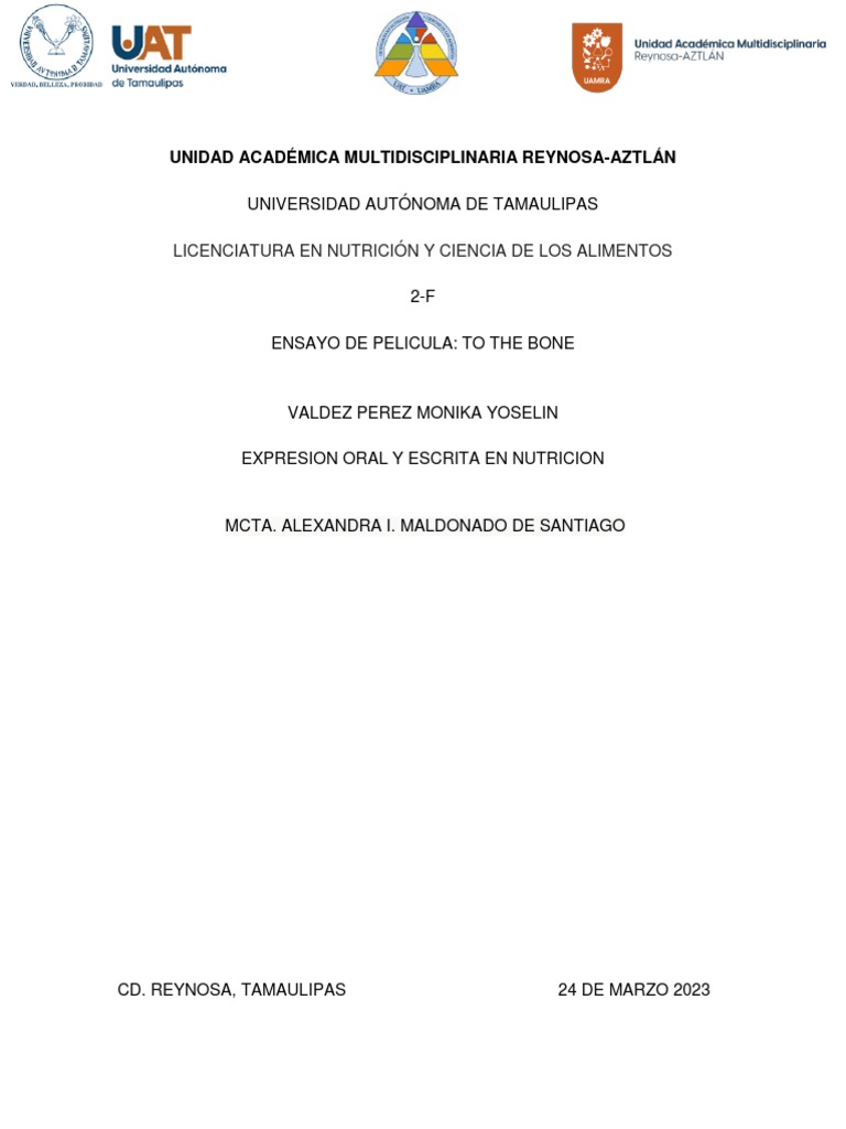 Ensayo Pelicula To The Bone | PDF