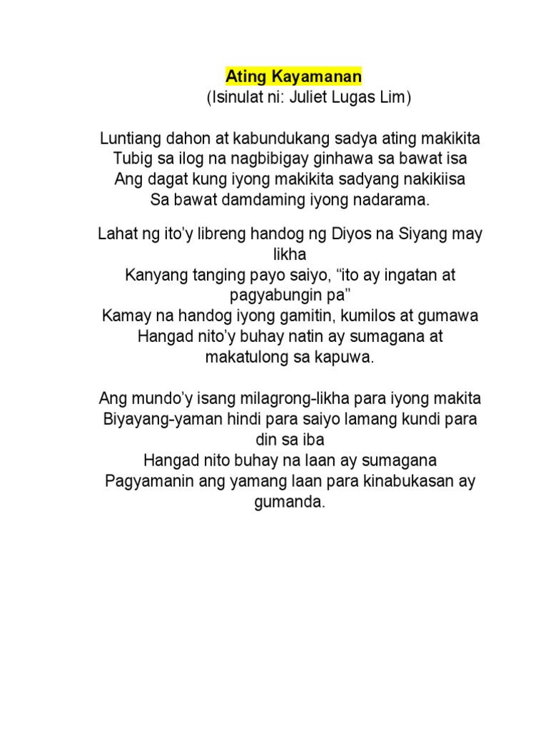 Ating Kayamanan | PDF