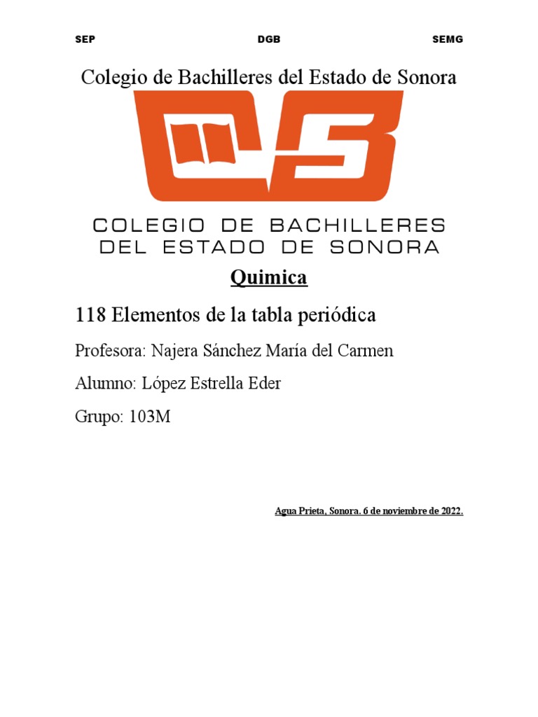 Colegio de Bachilleres Del Estado de Sonora | PDF