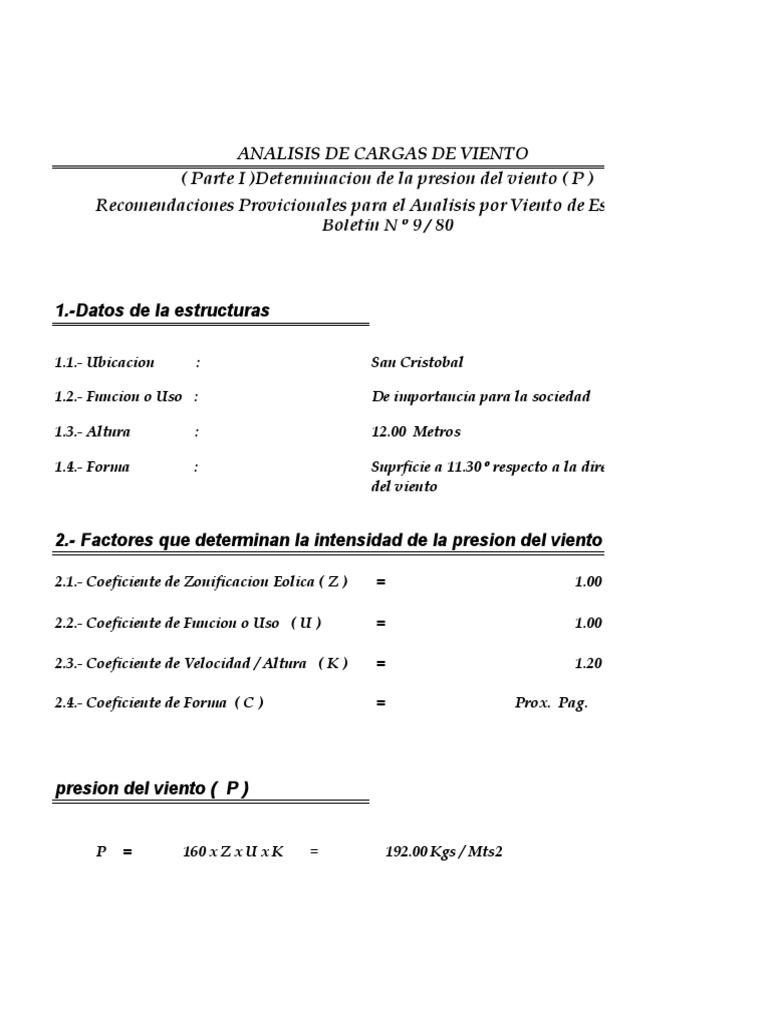 Analisis de Cargas de Viento | PDF | Barlovento y sotavento | Herida