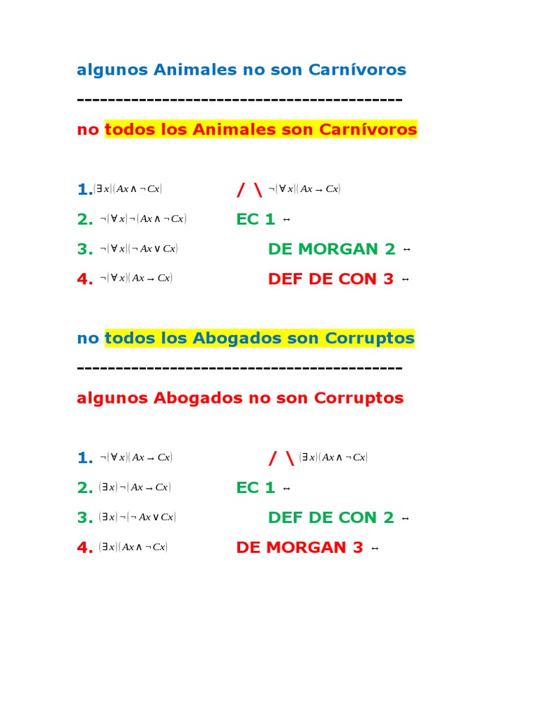 Ejercicios de Lógica Predicativa 1 | PDF