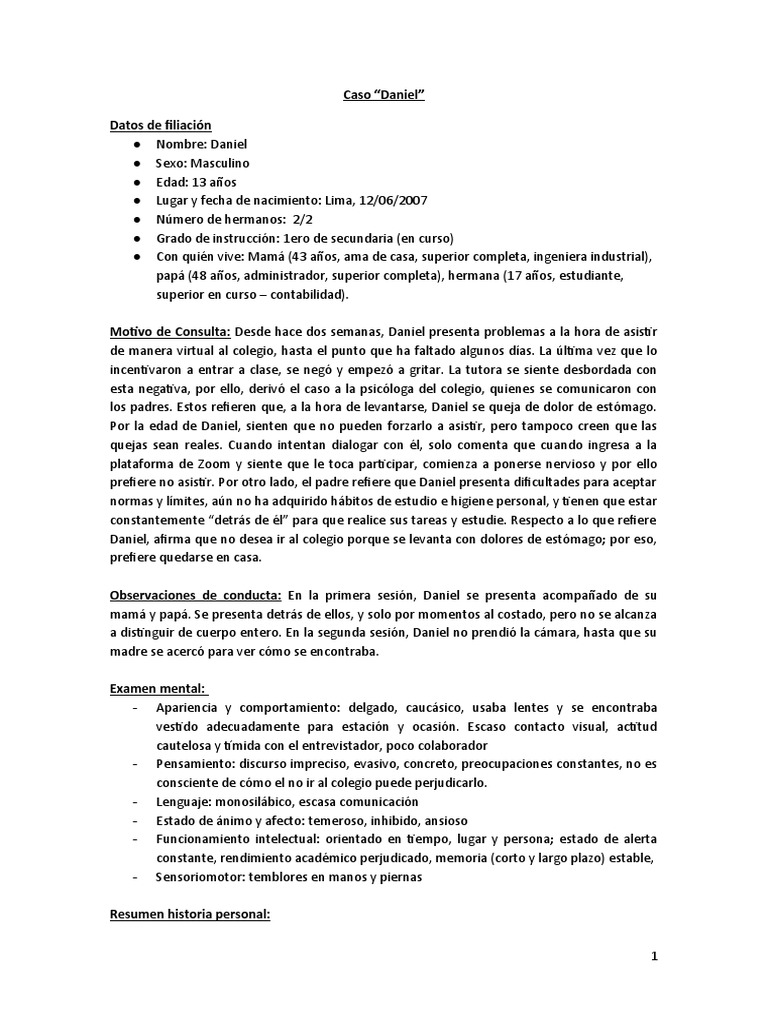 Caso Daniel - Round Clínico | PDF | Desorden obsesivo compulsivo ...