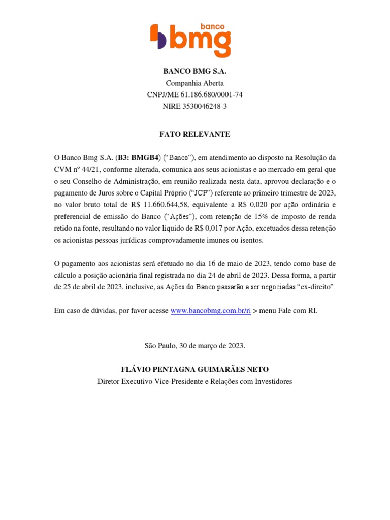 Banco BMG S.A | PDF