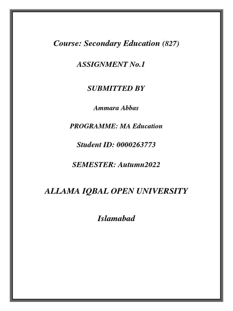 Course: Secondary Education: Ammara Abbas | Download Free PDF | Curriculum | Teaching Method