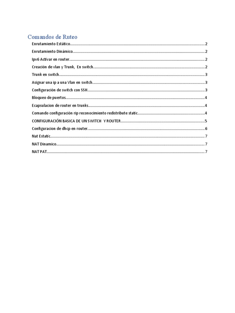 Comandos Esenciales de Ruteo y Switches | PDF | Dirección IP ...