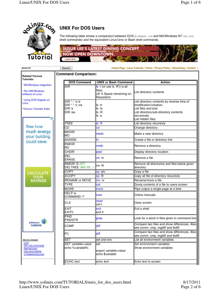 Unix For Dos Users | PDF | Command Line Interface | Dos