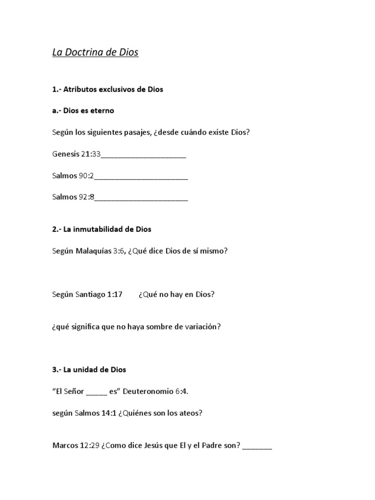 La Doctrina de Dios | PDF | Dios | Creencia religiosa y doctrina