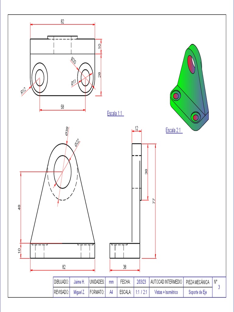 Soporte Del Eje - Pieza | PDF