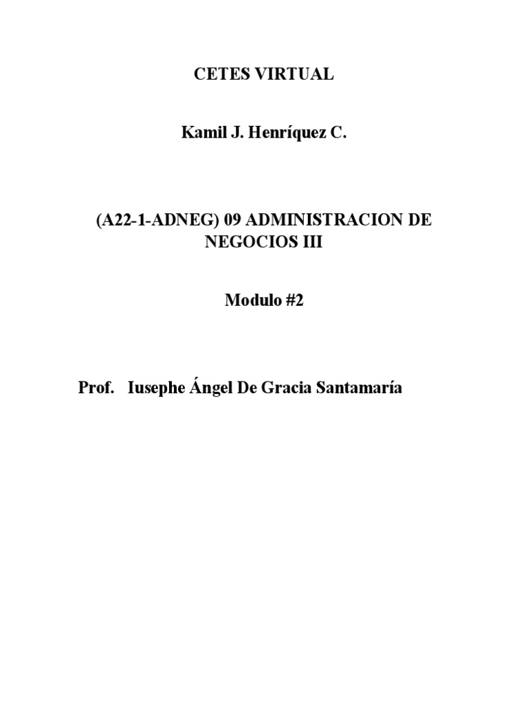 Modulo 2 Kamil Henriquez | PDF | Logística | Business