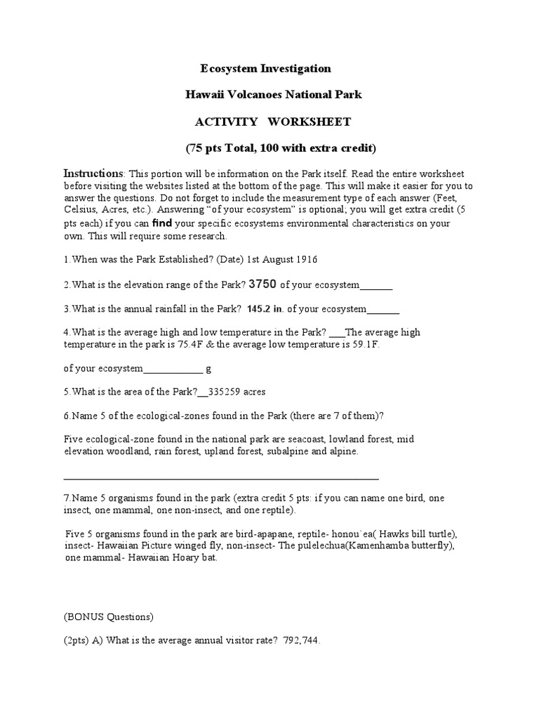 Ecosystem Investigation | PDF