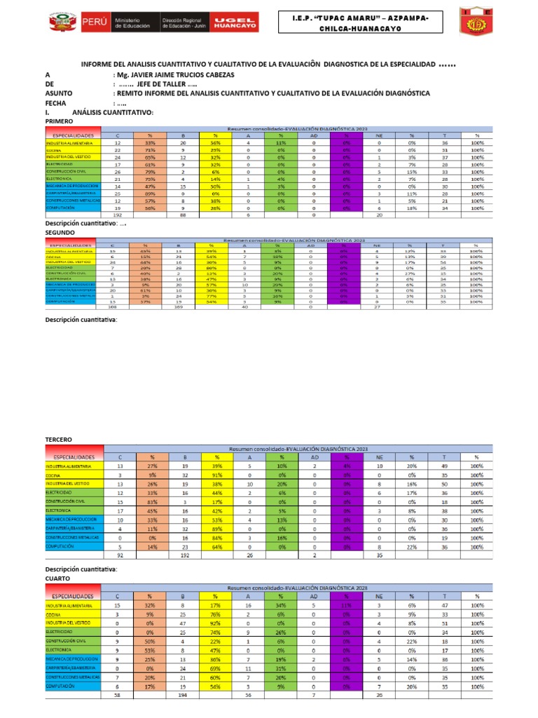 Analisis Cuantitativo y Cualitativo de La Evaluaciôn Diagnostica Del ...