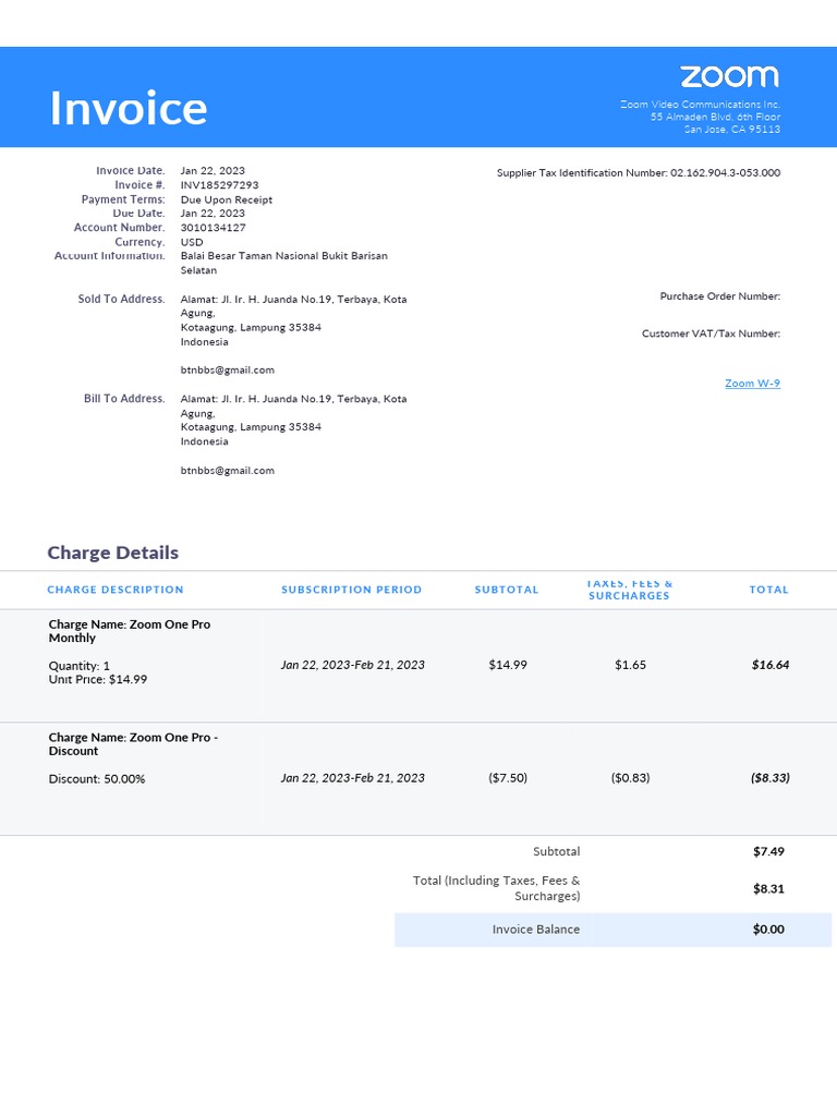 INV185297293@ | PDF | Fee | Invoice