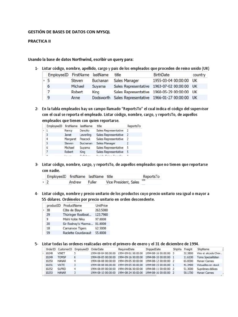 Consultas SQL Avanzadas en Northwind | PDF | Finanzas y dinero