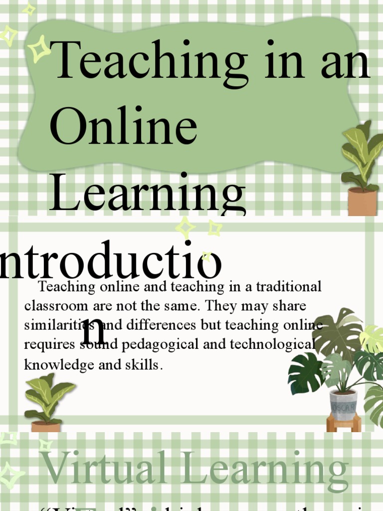 Teaching in An Online Learning Environment | PDF | Learning ...