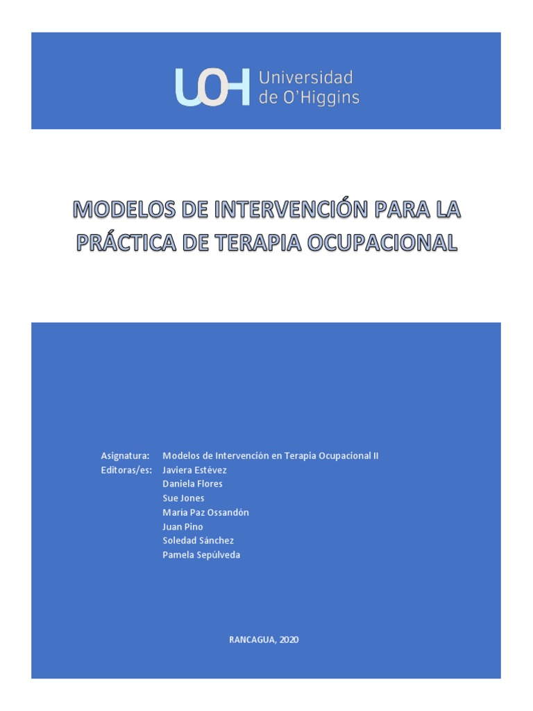 Modelos de Intervenci N para La PR Ctica de Terapia Ocupacional | PDF | Terapia ocupacional ...
