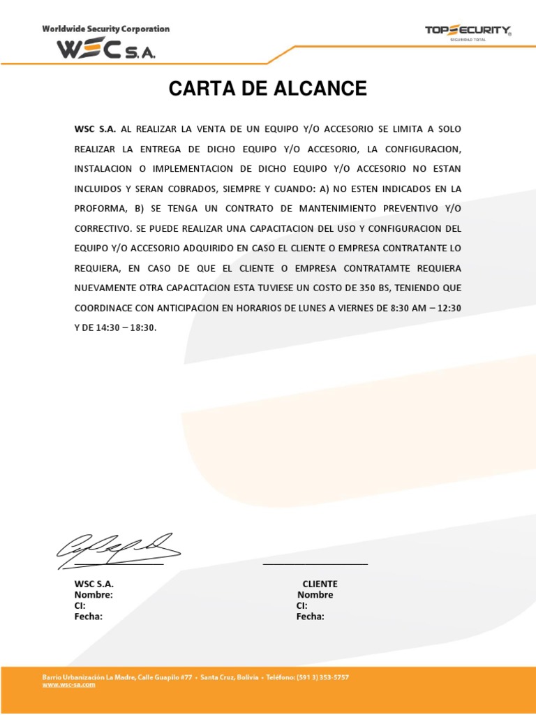 Carta de Alcance | PDF