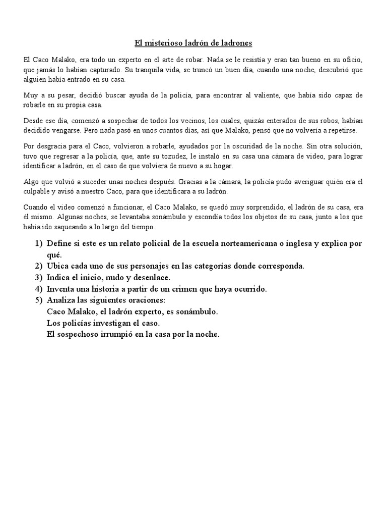 El Misterioso Ladrón de Ladrones | PDF