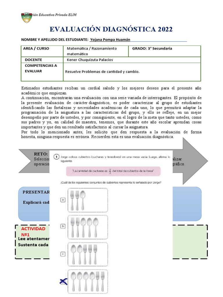 Evaluación Diagnóstica 3° Secundaria RM | PDF | Negocios | Salud y bienestar