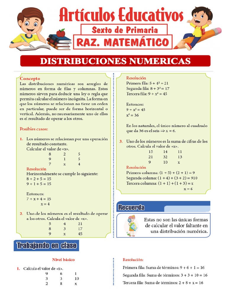 Fich Distribuciones Numericas 6 | PDF