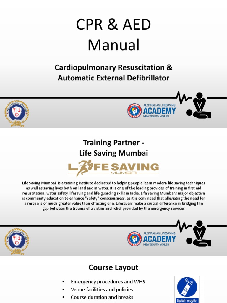 CPR & Aed Manual: Cardiopulmonary Resuscitation & Automatic External Defibrillator | PDF ...