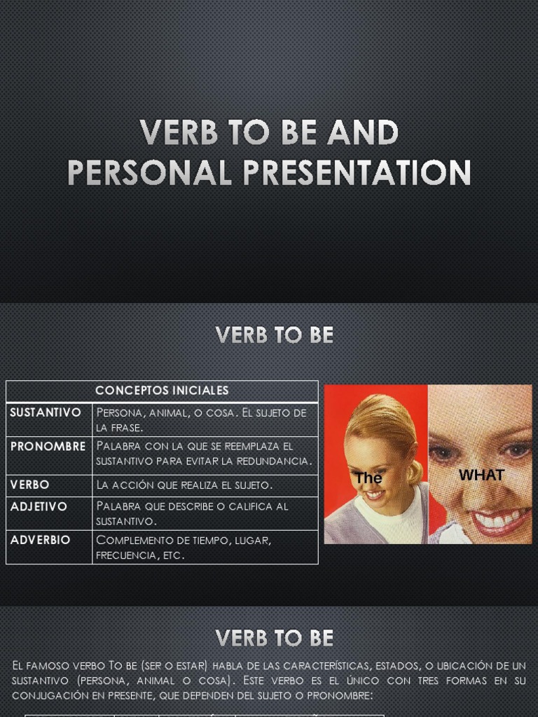 Personal Presentation | PDF | Verbo | Pronombre