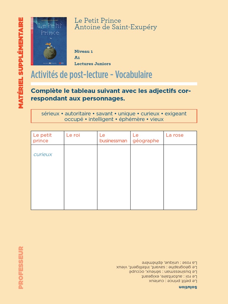 Activités pédagogiques Le Petit Prince | PDF | Le Petit Prince