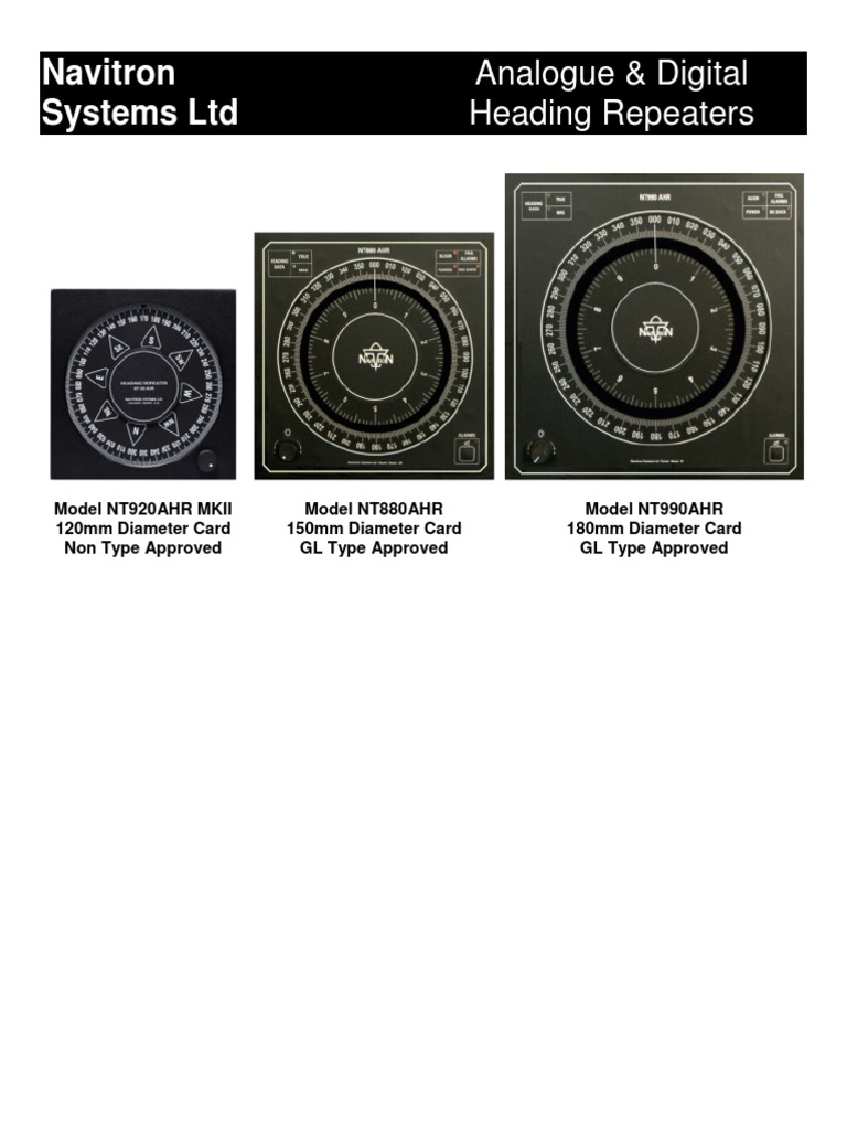 Navitron Systems LTD: Analogue & Digital Heading Repeaters | PDF ...