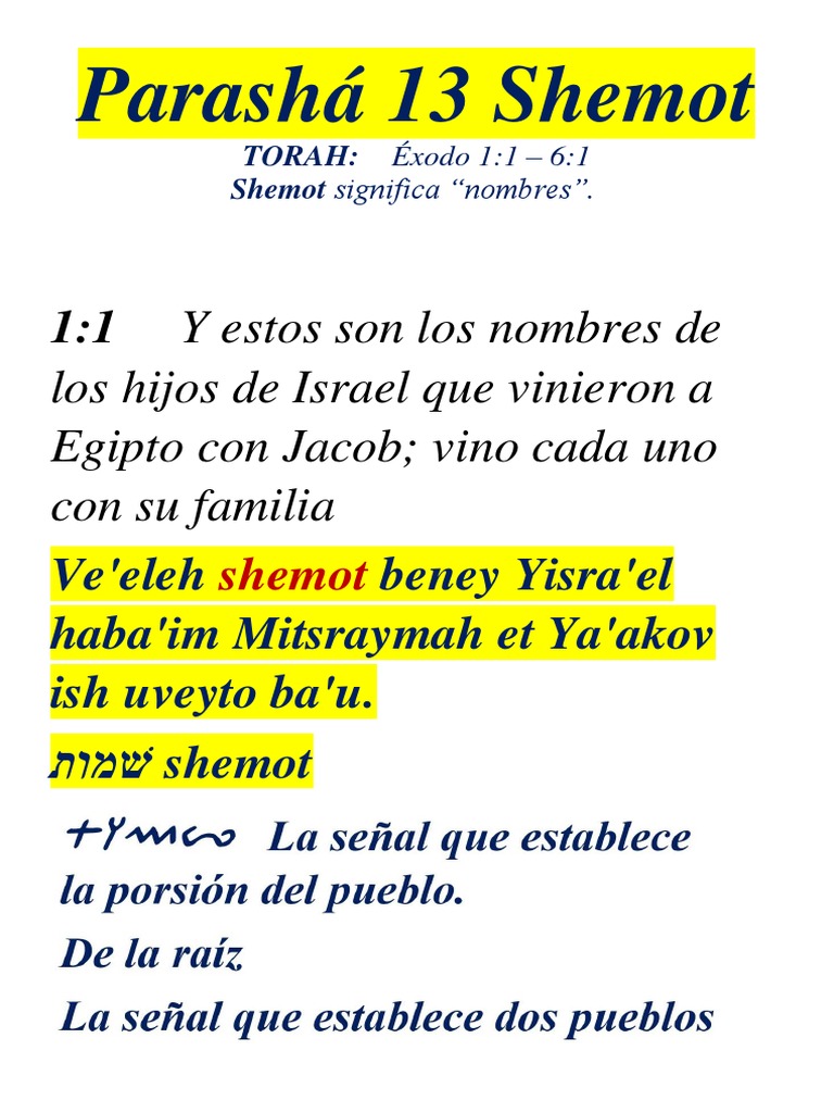 Parasha 13 Shemot 2020 | PDF | Moisés | Babilonia