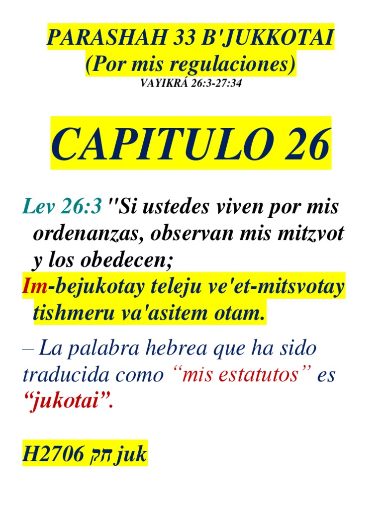 Parasha 33 Bejukotai 2020 | PDF | Libro de levítico | Pecado