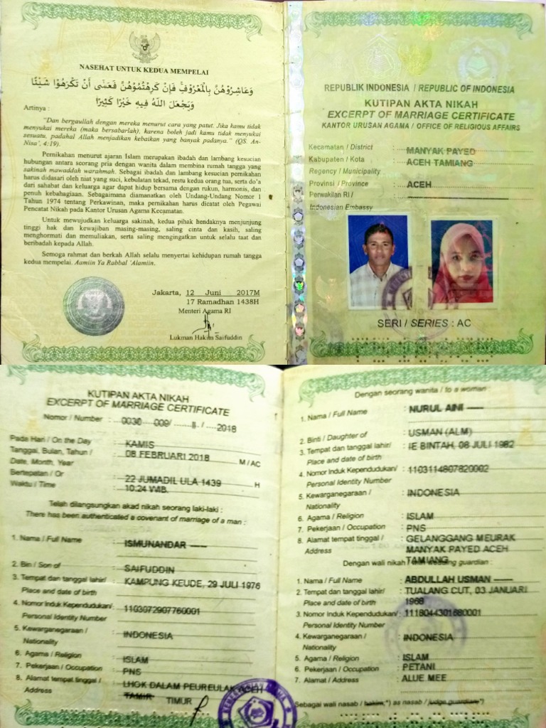 Buku Nikah Dek Yun | PDF